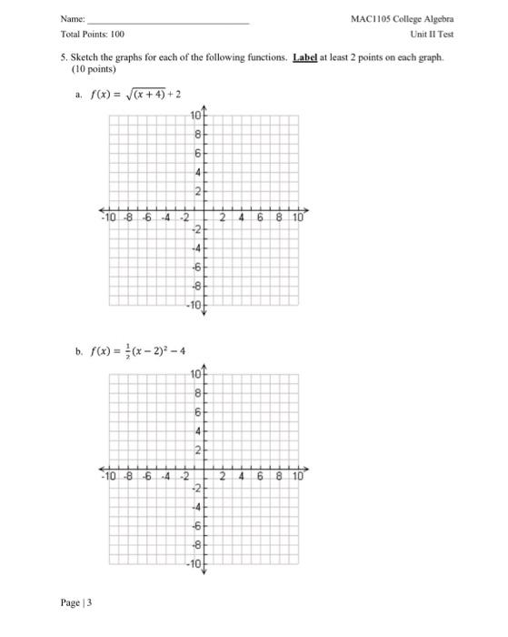 Solved 5. Sketch the graphs for each of the following | Chegg.com