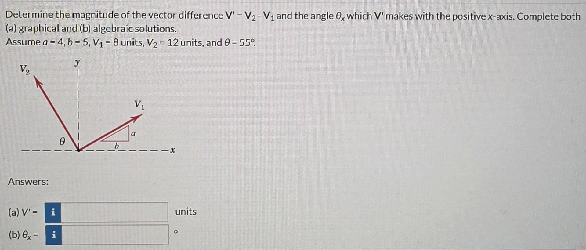 Solved Determine the magnitude of the vector difference | Chegg.com