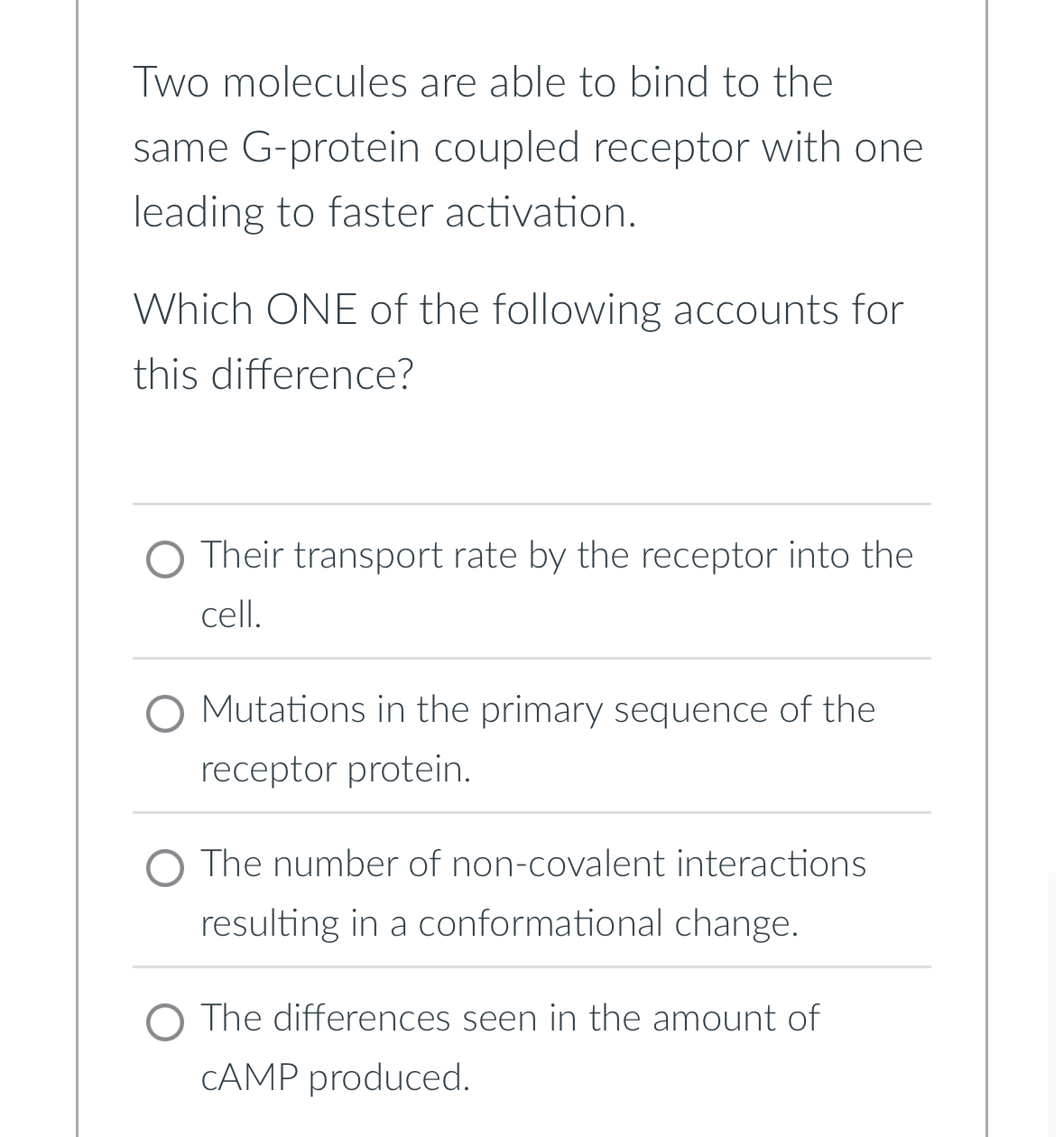 Solved Two molecules are able to bind to the same G-protein | Chegg.com