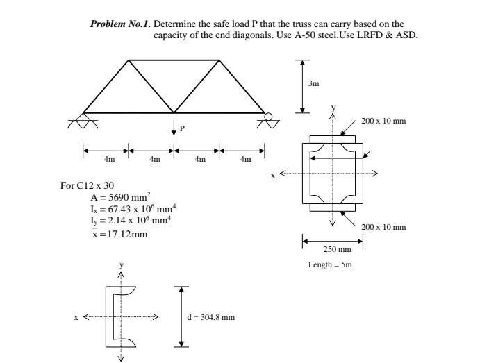 Solved Problem No.1. Determine the safe load P that the | Chegg.com