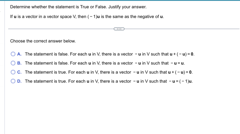 Solved Determine whether the statement is True or False. | Chegg.com