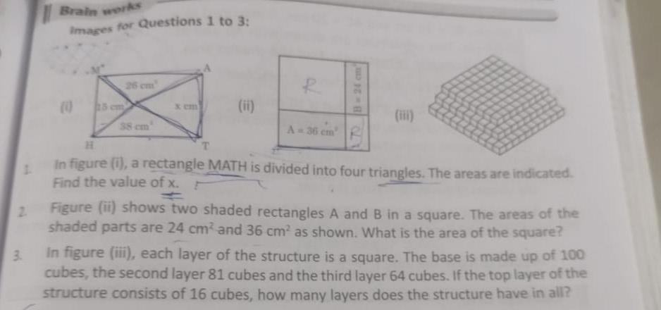 Solved Images for Questions 1 to 3: (ii) In figure (i), a | Chegg.com