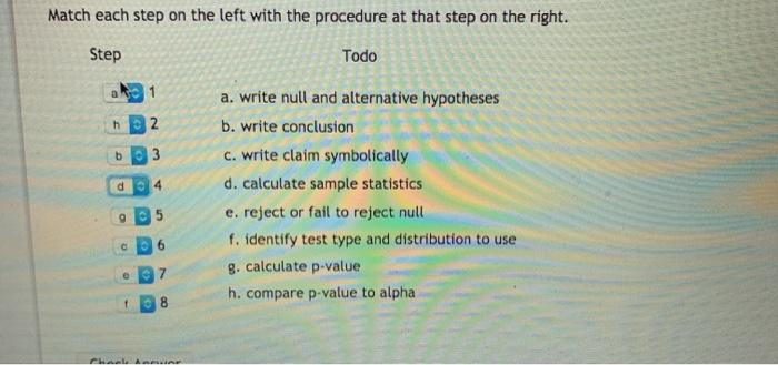 Solved Match each step on the left with the procedure at | Chegg.com