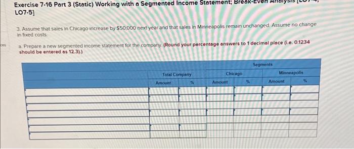 Solved SB Exercise 7-16 through Exercise 7-17 (Static) [The | Chegg.com