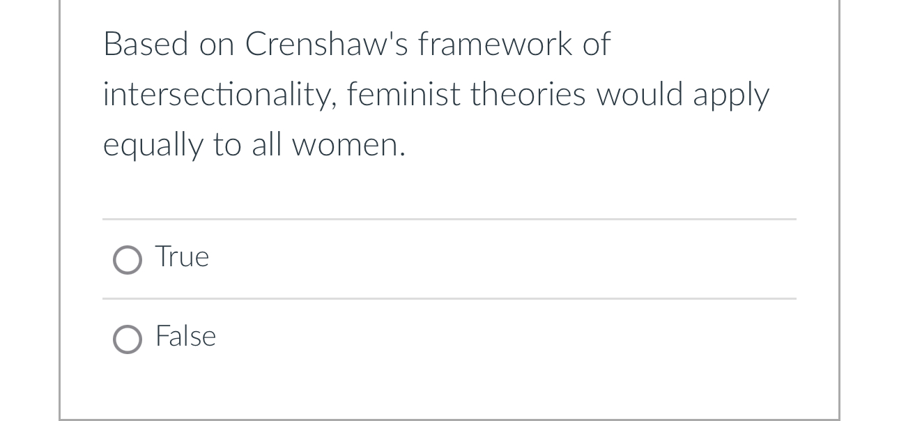 Solved Based on Crenshaw's framework of intersectionality, | Chegg.com