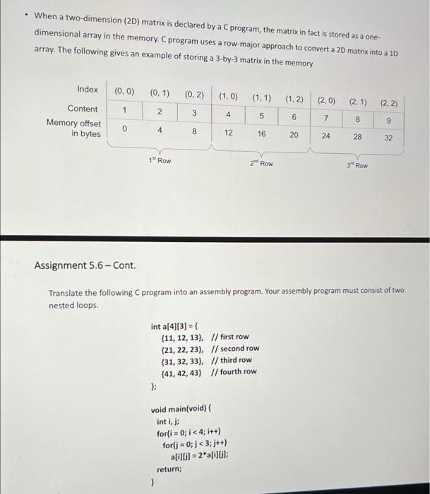 When A Two Dimension 2d Matrix Is Declared By A C 