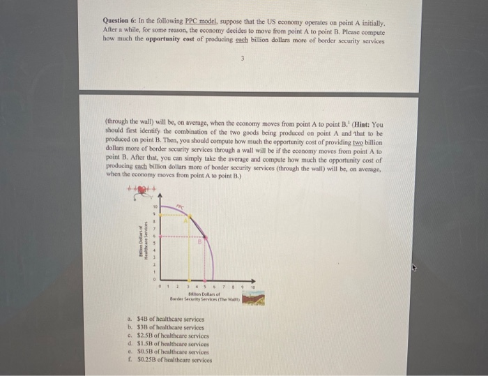 Solved Question 6: In the following PPC model, suppose that | Chegg.com
