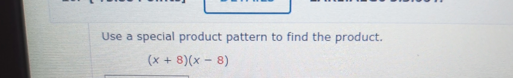 Solved Use a special product pattern to find the | Chegg.com