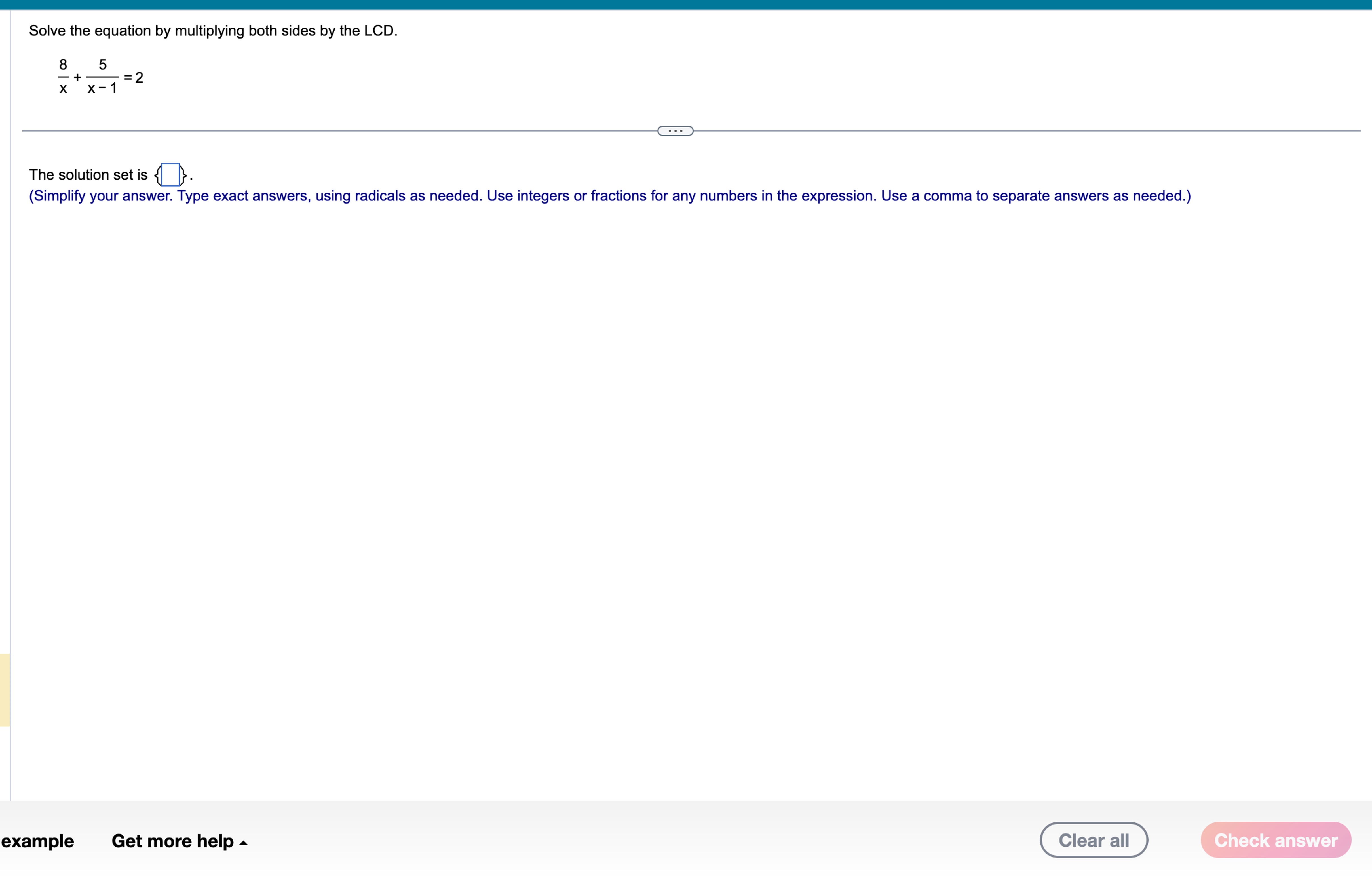 Solved Solve the equation by multiplying both sides by the | Chegg.com