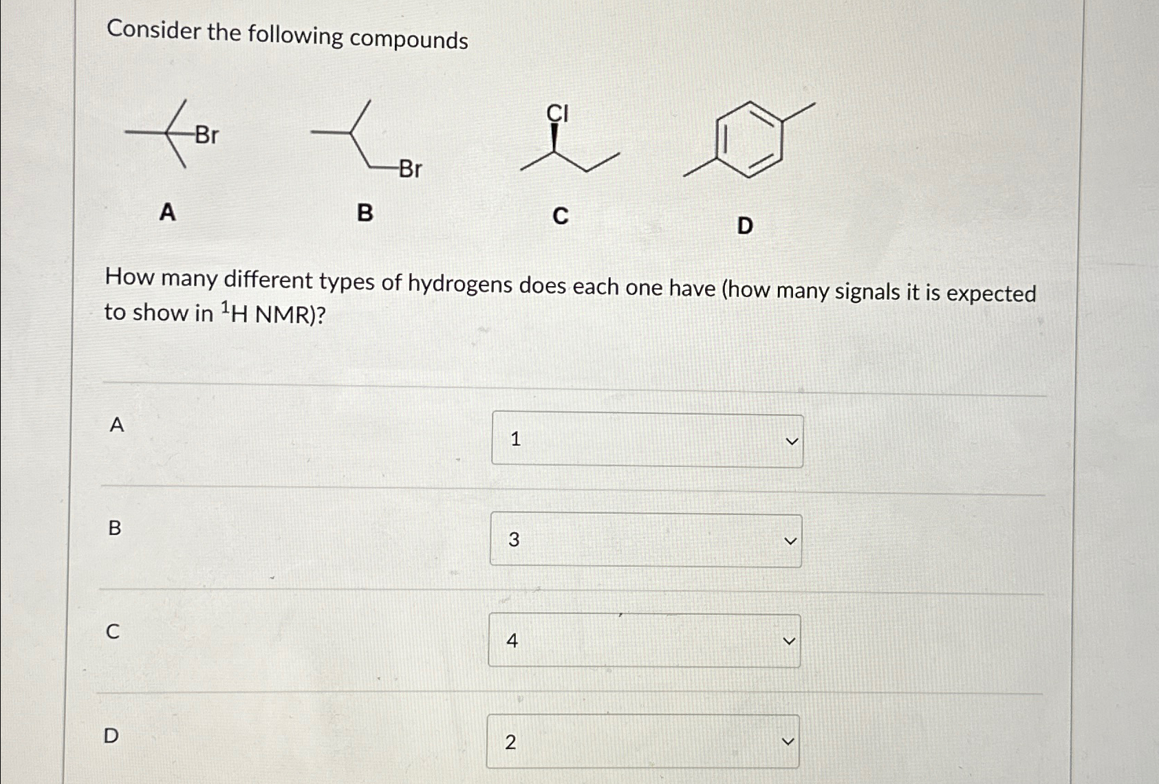Solved Consider the following compoundsHow many different | Chegg.com