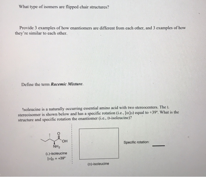 Solved What type of isomers are flipped chair structures? | Chegg.com