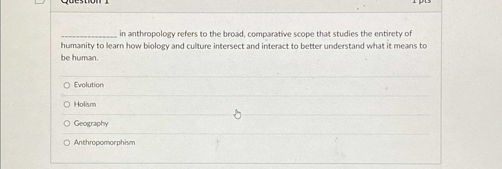 Solved in anthropology refers to the broad, comparative | Chegg.com