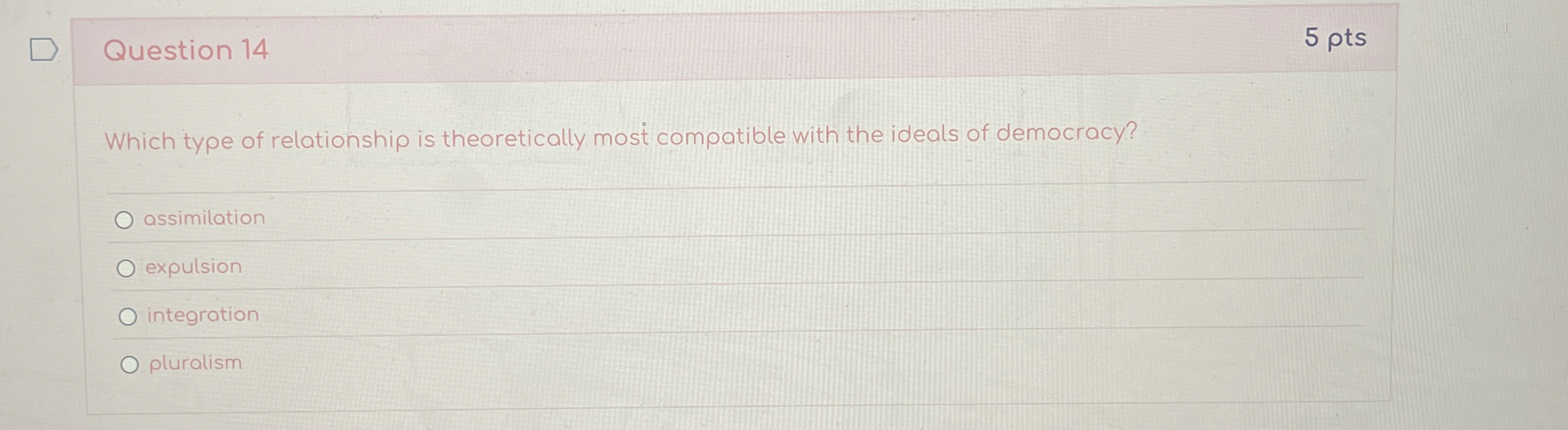 Solved Question 145 ptsWhich type of relationship is | Chegg.com Solved Question 145 ptsWhich type of relationship is | Chegg.com