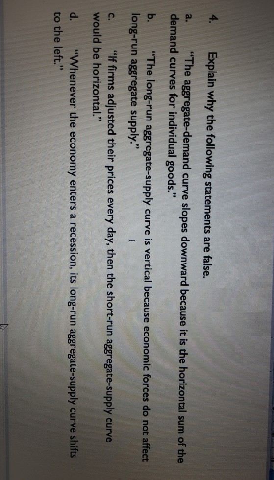 Solved a. 4. Explain why the following statements are false. | Chegg.com