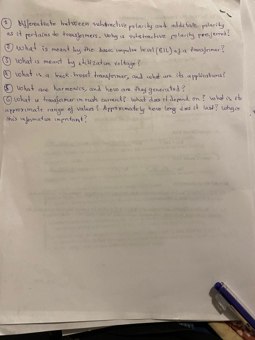 Solved 1 differentiate between subtractive polarity and | Chegg.com