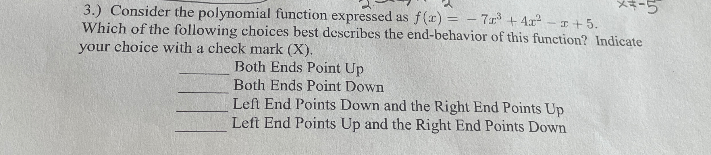 Solved 3.) ﻿Consider the polynomial function expressed as | Chegg.com