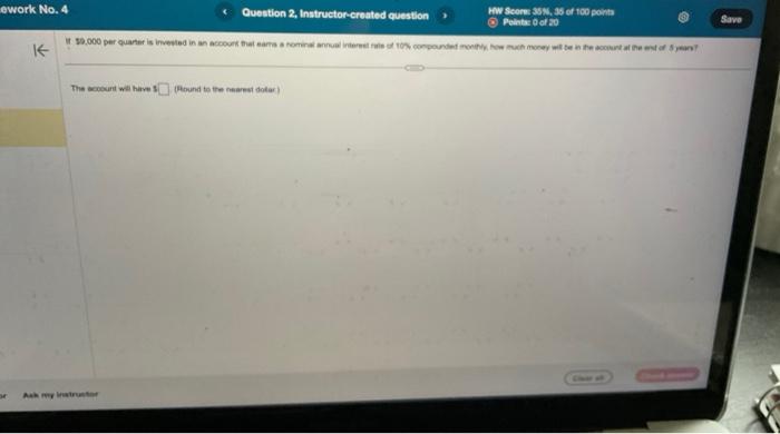 Solved Lework No. 4 or HW Score: 35%, 35 of 100 points | Chegg.com