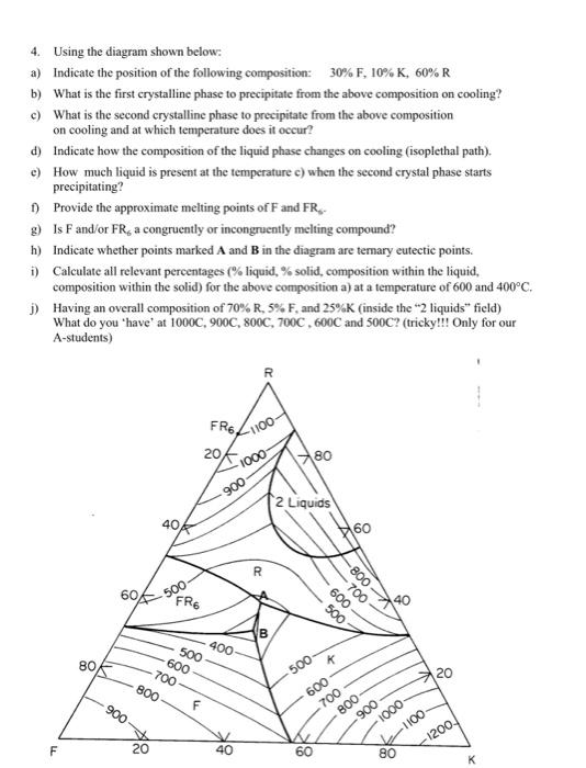 Solved 4. Using the diagram shown below: a) Indicate the | Chegg.com