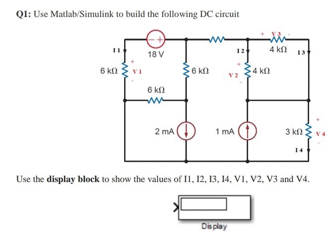 Solved Q1: Use Matlab/Simulink to build the following DC | Chegg.com