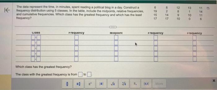 Solved Which class has the greatest frequency? The class | Chegg.com