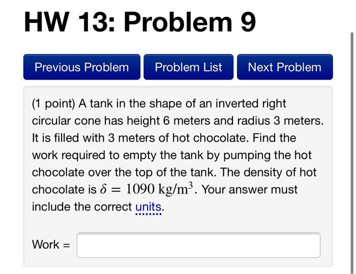 Solved HW 13: Problem 9 Previous Problem Problem List Next | Chegg.com