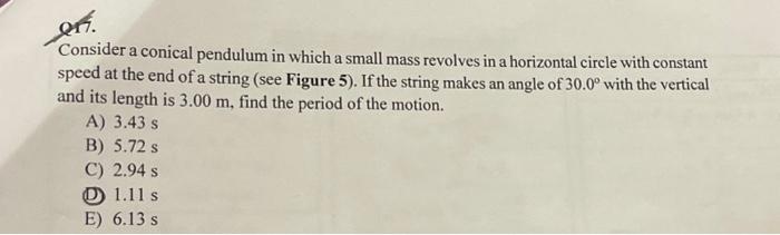 Solved . Consider a conical pendulum in which a small mass | Chegg.com