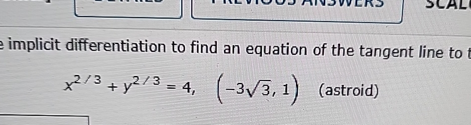 Solved implicit differentiation to find an equation of the | Chegg.com