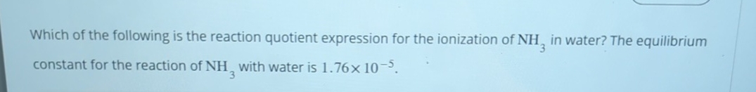 Solved Which of the following is the reaction quotient | Chegg.com