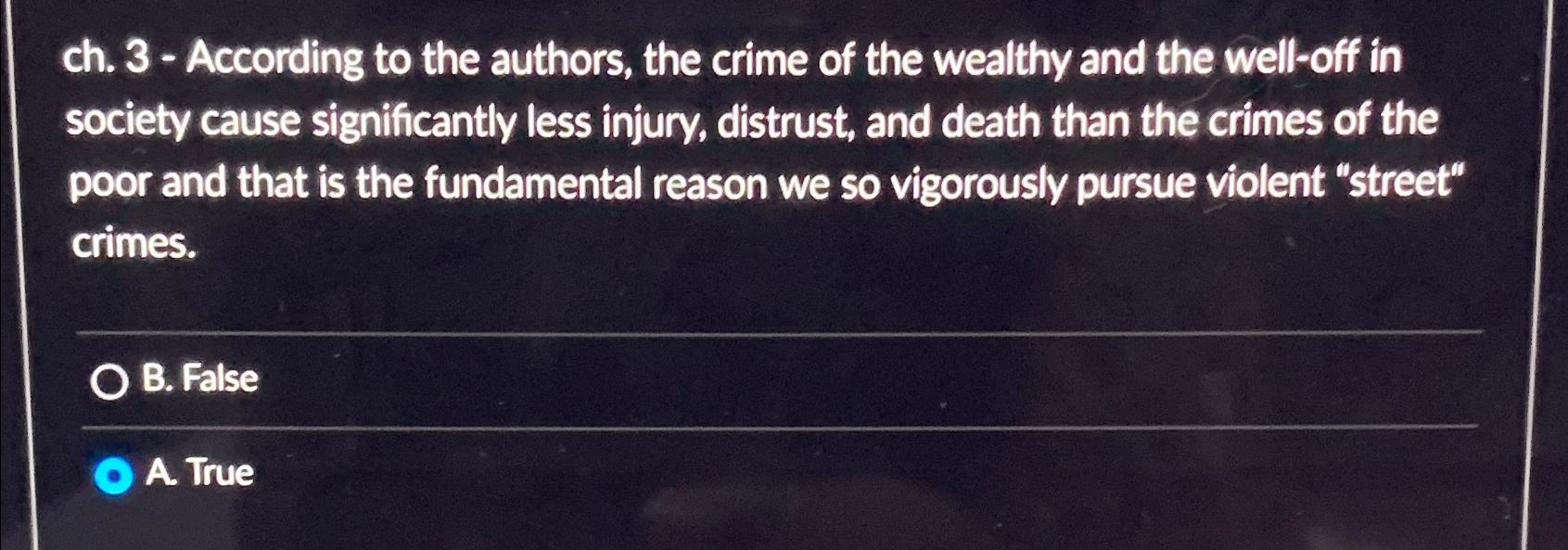 Solved ch. 3 - ﻿According to the authors, the crime of the | Chegg.com
