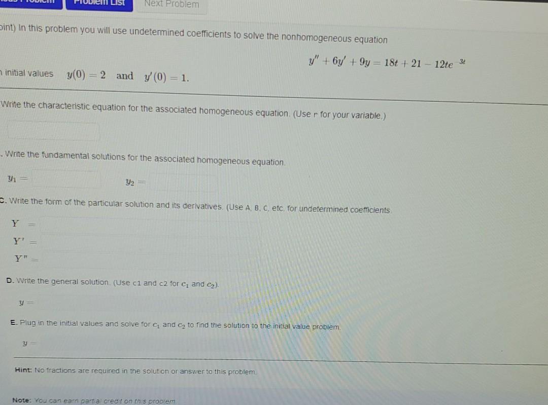 Solved Diem LIST Next Problem Dint) In this problem you will | Chegg.com