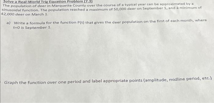 Solved Solve a Real-World Trig Equation Problem (7.3) The | Chegg.com