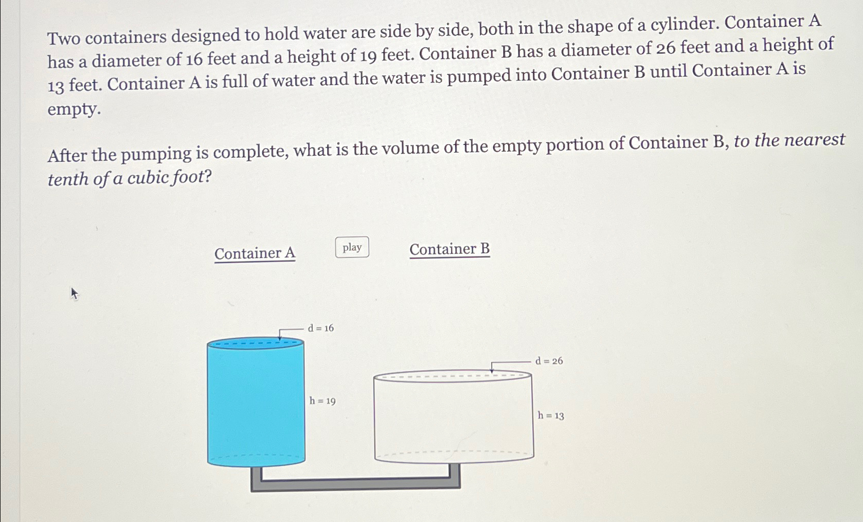Solved Two containers designed to hold water are side by | Chegg.com
