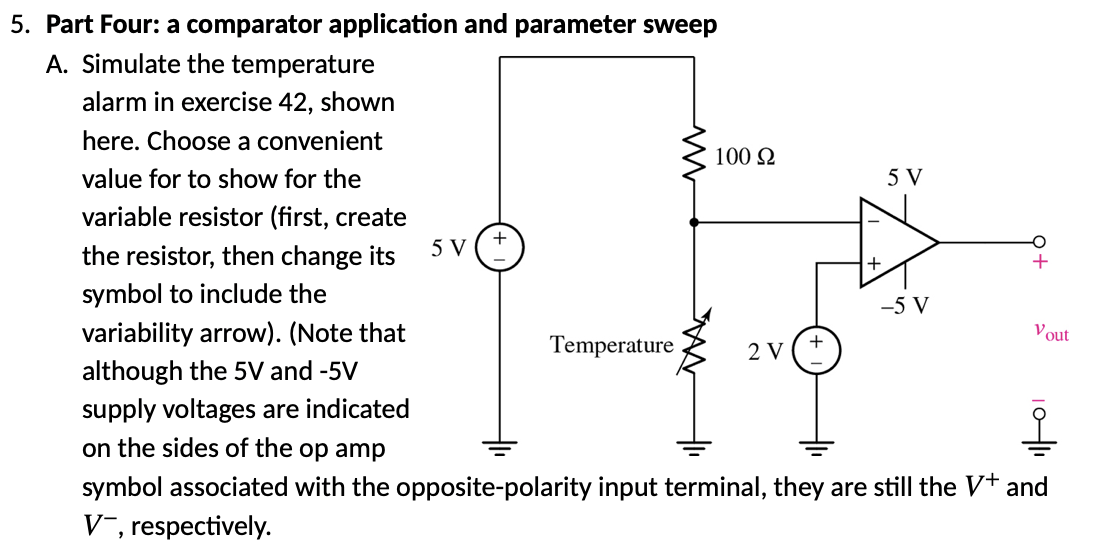 Solved 5. ﻿Part Four: a comparator application and parameter | Chegg.com