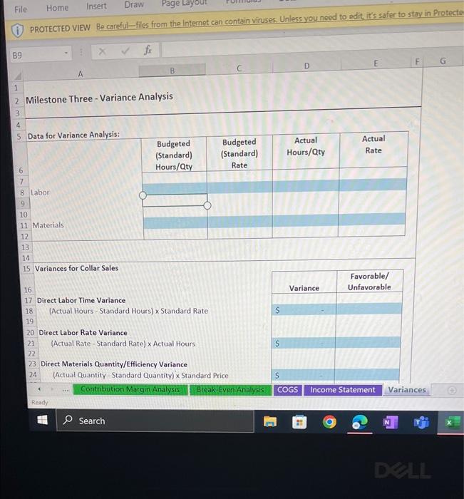 Milestone One - Variable and Fixed Costs Total | Chegg.com