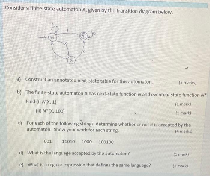 Solved Consider a finite-state automaton A, given by the | Chegg.com
