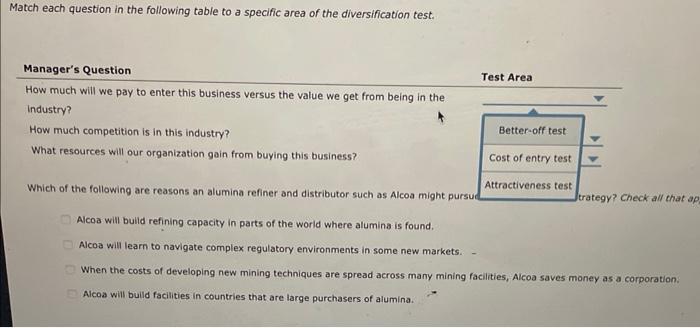 Solved Match each question in the following table to a | Chegg.com