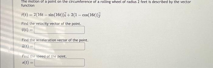 Solved The motion of a point on the circumference of a | Chegg.com