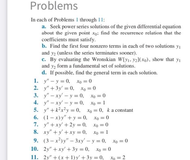 Solved In each of Problems 1 through 11 : a. Seek power | Chegg.com