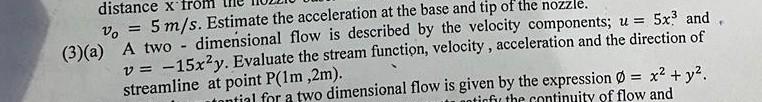 Solved (3) (a) A two - dimensional flow is described by the | Chegg.com