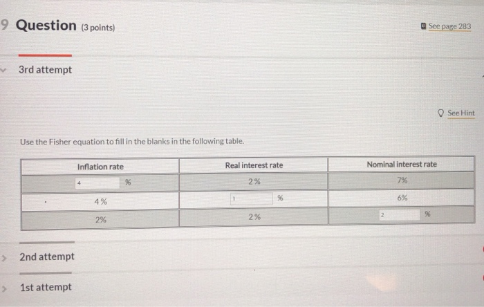 Solved 9 Question (3 points) See page 283 3rd attempt See | Chegg.com