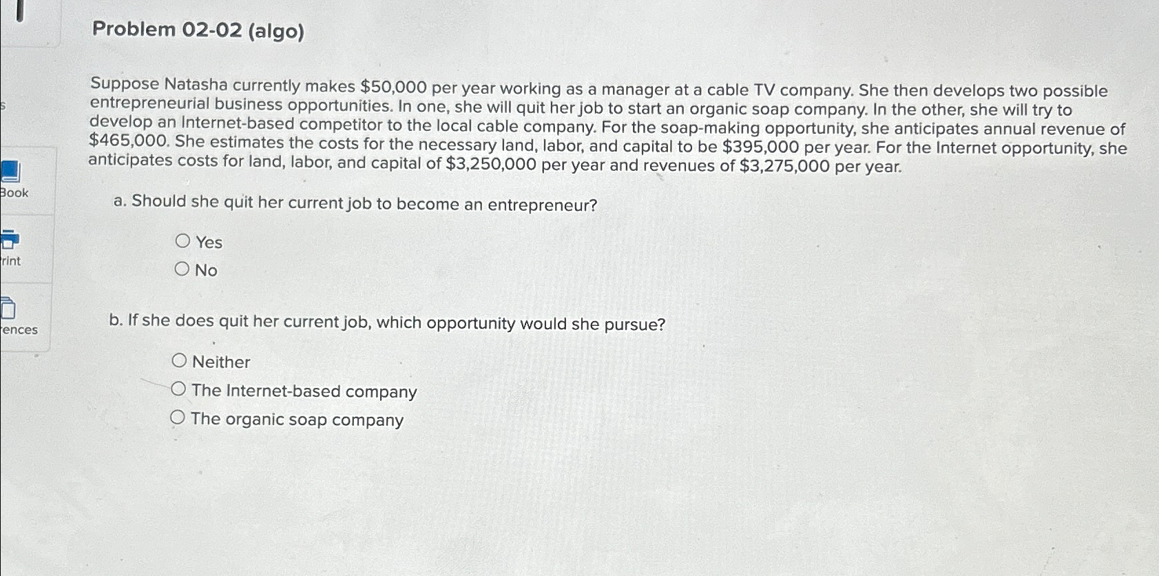 Solved Problem 02-02 (algo)Suppose Natasha currently makes | Chegg.com