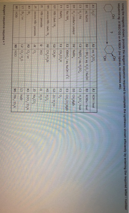 Solved Using the reagents shown, provide the reagent | Chegg.com