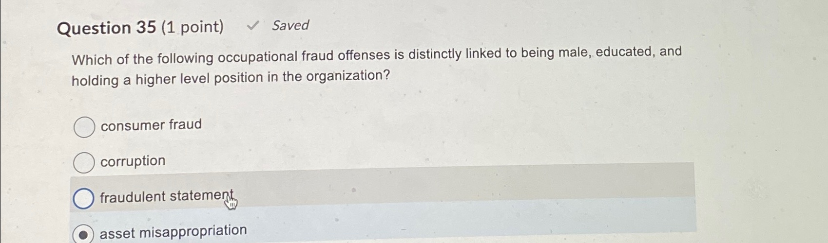 Solved Question 35 (1 ﻿point) ﻿SavedWhich of the following | Chegg.com