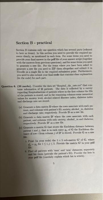 Solved Section B - practical Section B contains only obe | Chegg.com