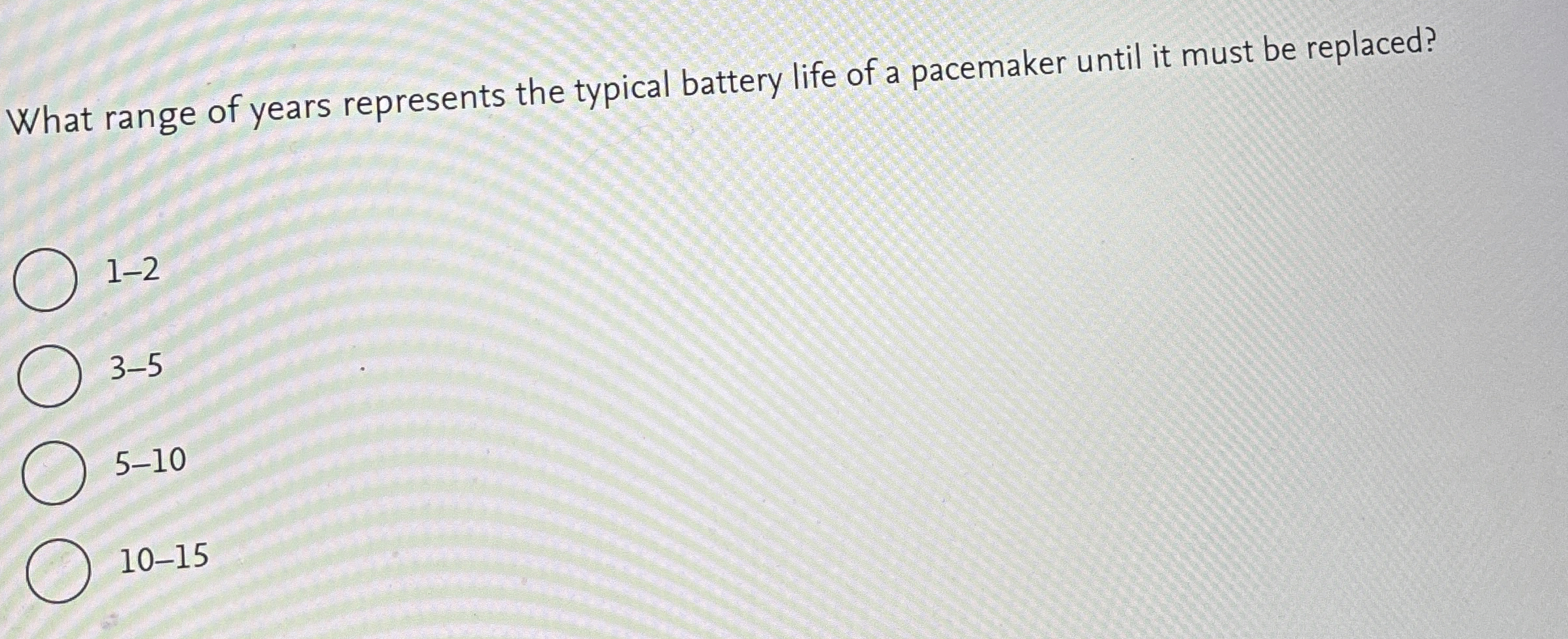 Solved What range of years represents the typical battery | Chegg.com