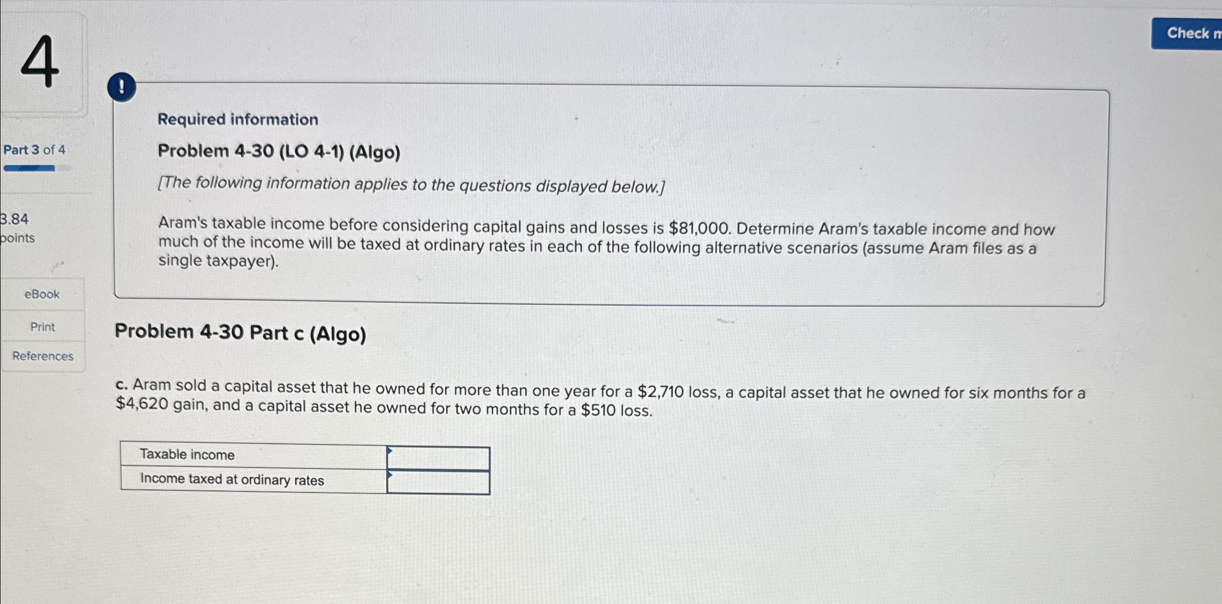 Solved 4!Part 3 ﻿of 4Required informationProblem 4-30 (LO | Chegg.com