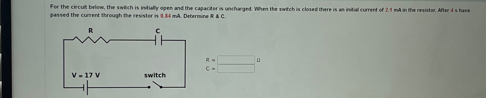 Solved Please help ASAP. For the circuit below, the switch | Chegg.com