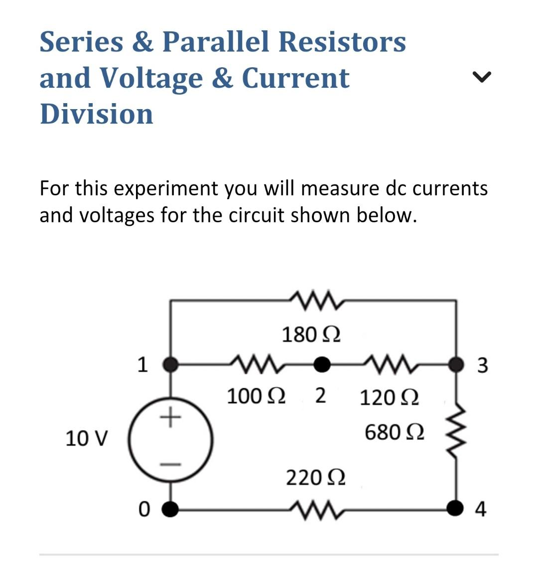 Solved Series \& Parallel Resistors and Voltage \& Current | Chegg.com