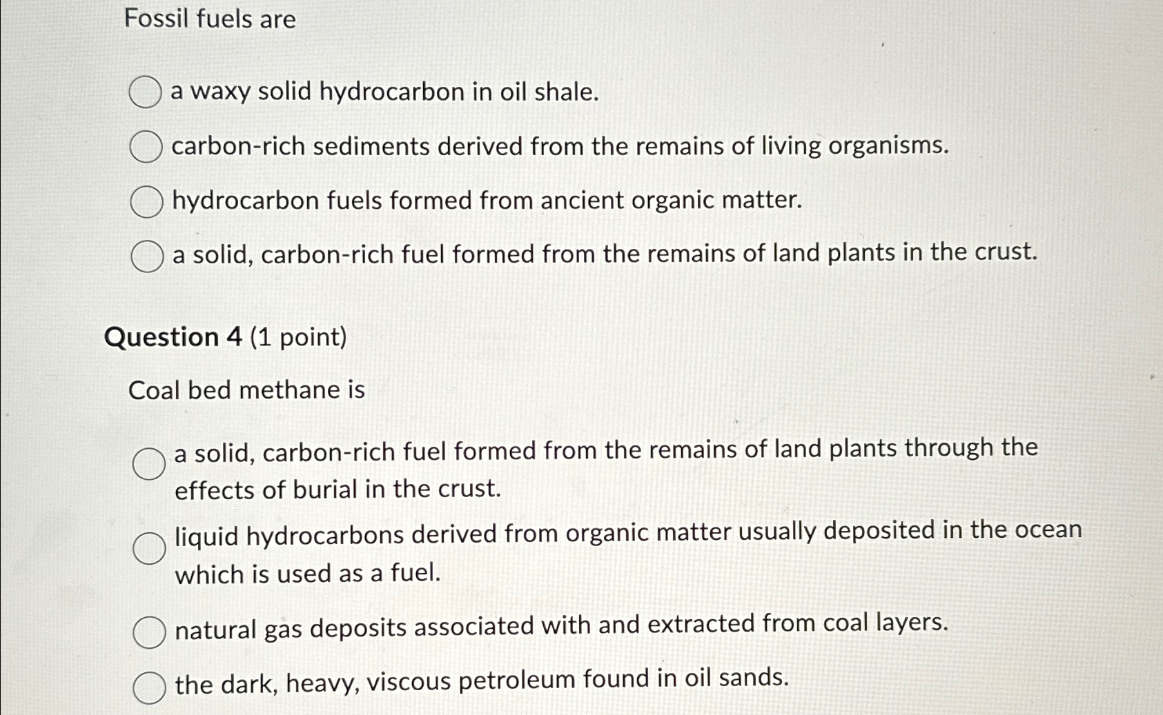 Solved Fossil fuels area waxy solid hydrocarbon in oil | Chegg.com
