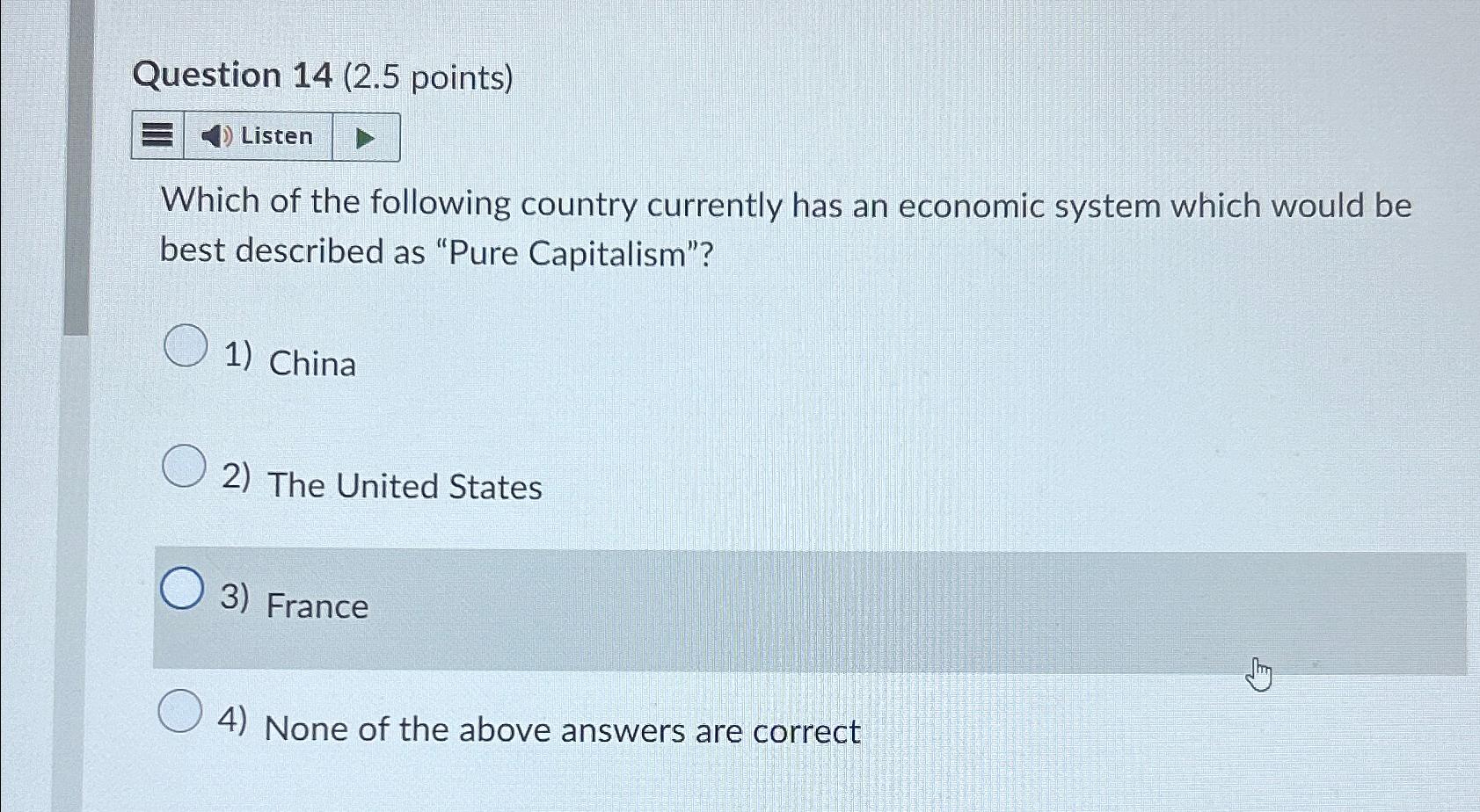Solved Question 14 (2.5 ﻿points)Which of the following | Chegg.com